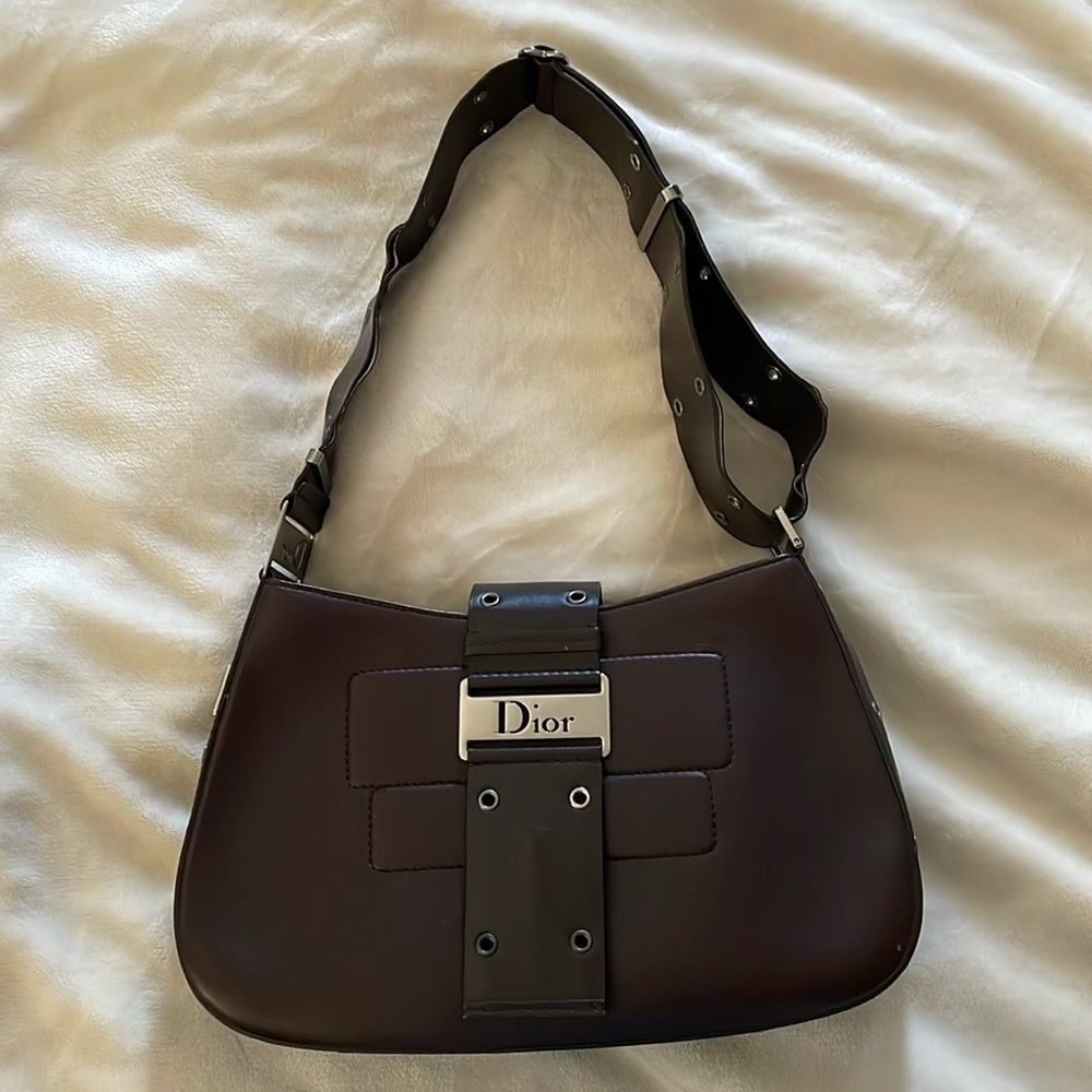 Christian Dior Leather Hobo Bag Brown - Gem